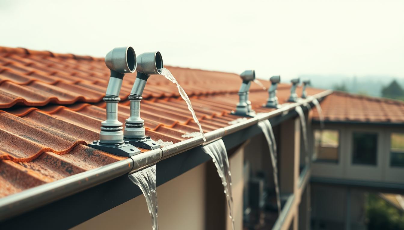 Downpipe spreaders and why they matter on multi-level roofs